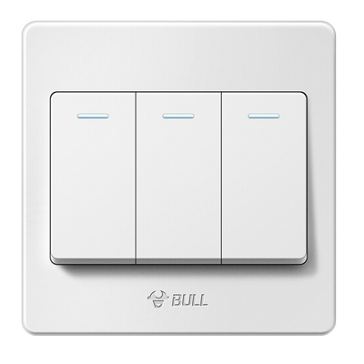 公牛开关插座 G07系列 三开单控开关 86型面板G07K311C 白色 暗装-融创集采商城
