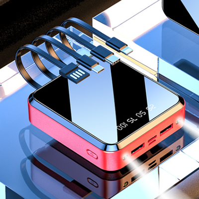 纽曼 AL06 10000毫安自带线充电宝 三合一带手电照明灯超薄小巧便携-融创集采商城