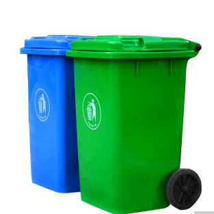 （拍下备注颜色）安居先森环卫垃圾桶圆形投放标120L-A蓝色 绿色 红色 深灰色-带轮（套）户外办公环卫商用垃圾桶垃圾箱 大号厨房餐饮可回收*2个-融创集采商城