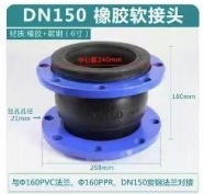 【品牌：通用】-【品名：橡胶软接头】-【基本属性：生活家用】-【规格参数：DN150】-【起订量：1个】 -【供货周期：7天】-【供货范围：华北大区】-融创集采商城