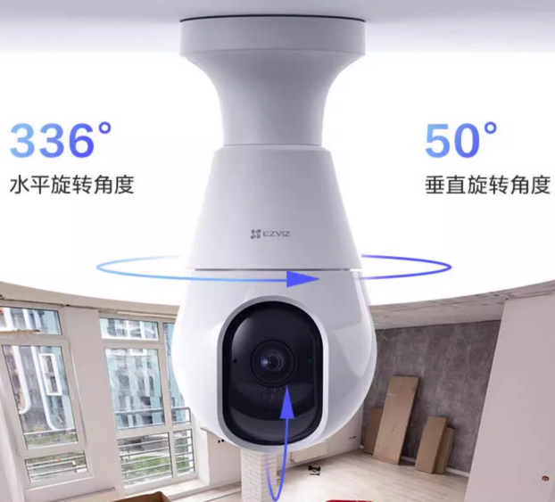 萤石C8b灯座款4G网络300万全景无线智能摄像头家用手机远程监控 终身流量 32G内存卡-融创集采商城