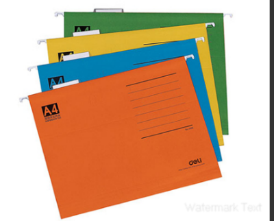 【区采-办公文具】得力5468挂快劳A4文件夹吊夹-黄色5468 A4 25只/包-融创集采商城