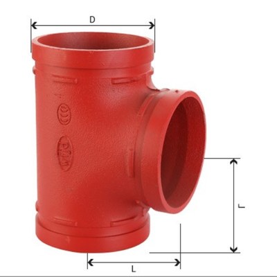 国产，国标消防沟槽三通，材质：铸铁，规格：DN100/114-融创集采商城
