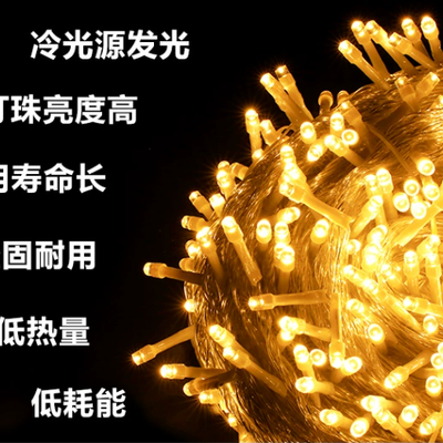 LED彩灯闪灯串灯10米100灯-公母接插电款常亮-融创集采商城