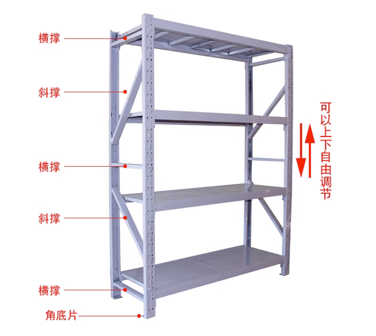 通用仓储货架4层白色 长150*宽60*高200cm 主架（单位：个）-融创集采商城