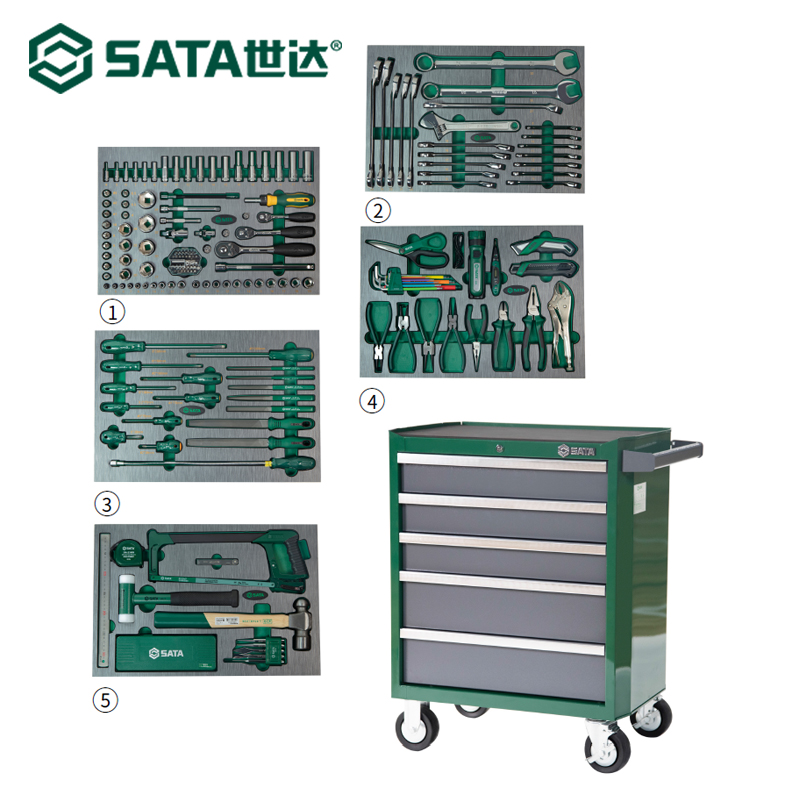 世达（SATA）09951 176件工业生产维修综合组套（含5抽屉工具车）-店铺满200元起送-融创集采商城