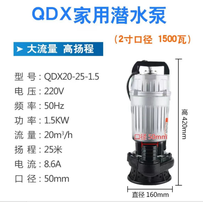 【华南自由贸易】【店铺订单满100元起送】型号:QDX20-25-1.5 电压:220V 如图 订单审核通过后3~5日发货-融创集采商城