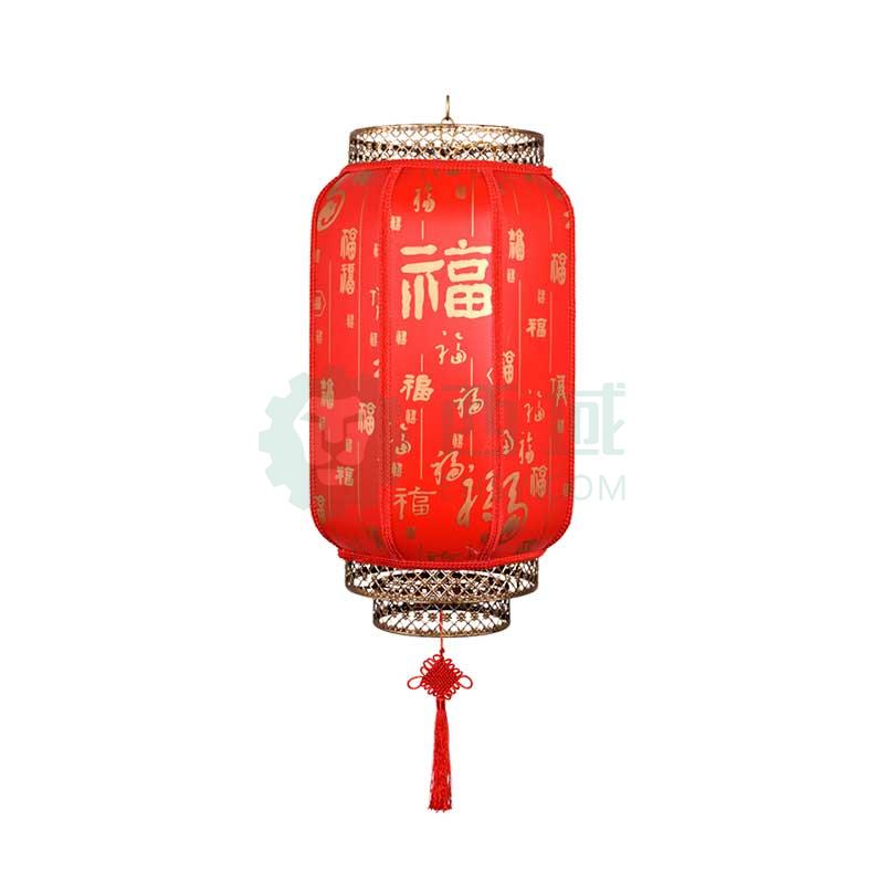 安赛瑞 灯笼，仿羊皮装饰灯笼元旦新年酒店装饰户外冬瓜大红灯笼 701017 高度60cm 红百福 椭圆形 货期7个工作日 HYT171-融创集采商城