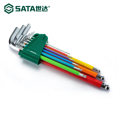 世达（SATA）09101CH 彩虹系列9件特长球头内六角扳手组套-店铺满200元起送-融创集采商城