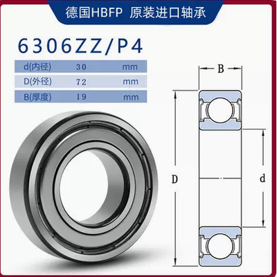 HBFP德国进口轴承6306ZZ/P4【金属密封】-融创集采商城