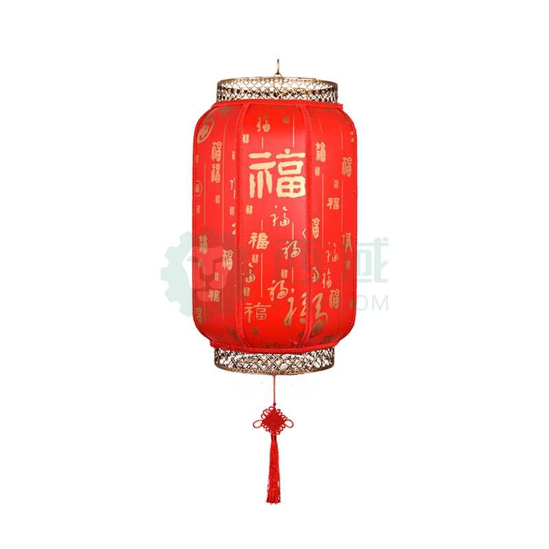 安赛瑞 灯笼，仿羊皮装饰灯笼(2个装) 701016 酒店装饰户外冬瓜大红灯笼 高度50cm 红百福 椭圆形 货期7个工作日 HYT172-融 ...